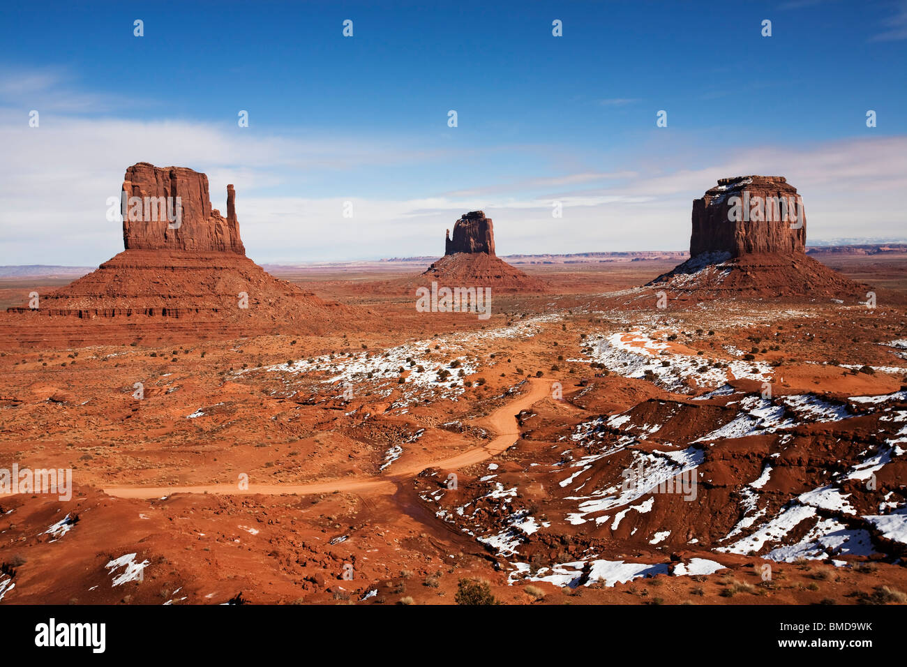 Monolith red rock formations at Monument Valley, Arizona Stock Photo ...