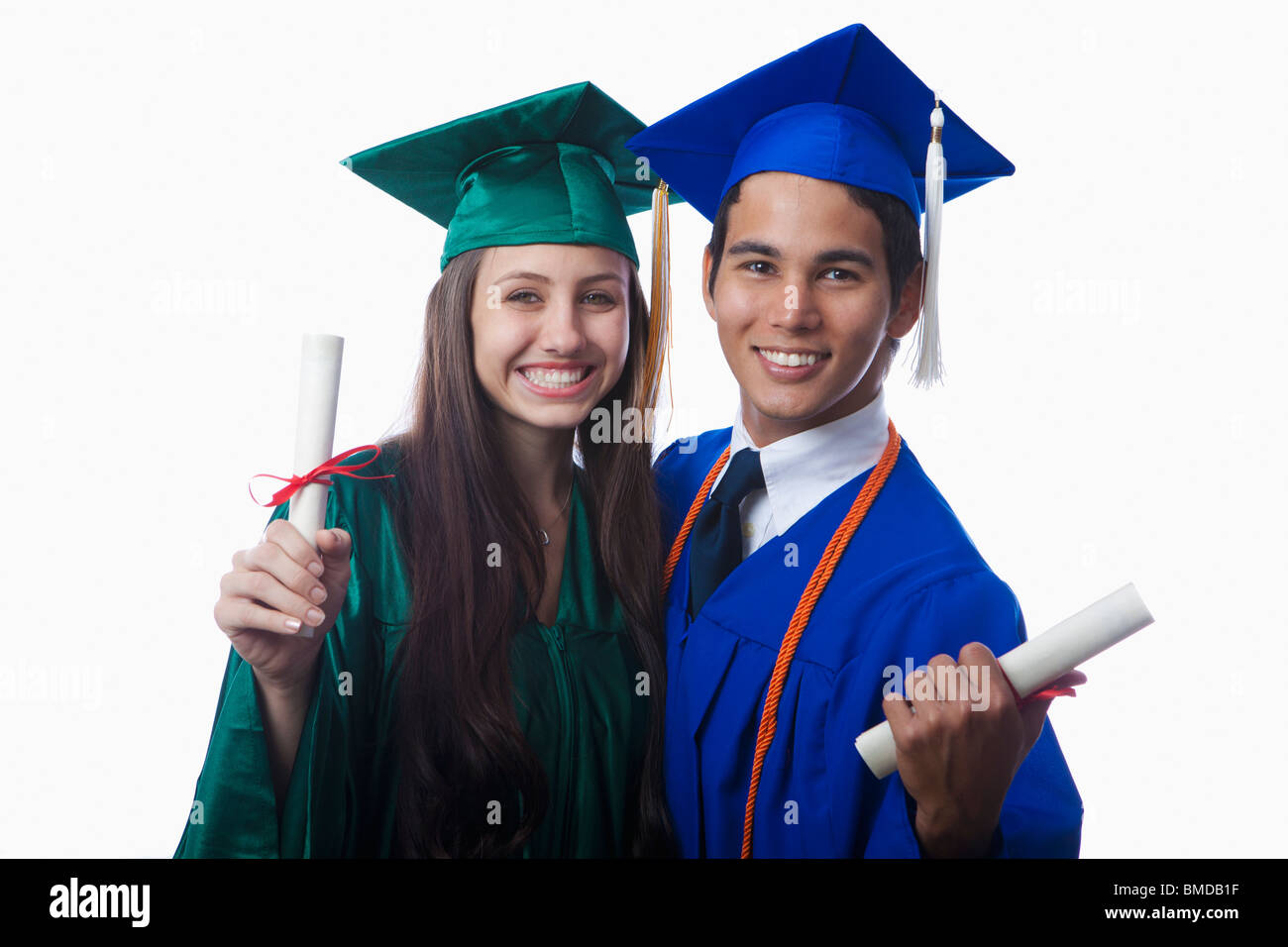 college graduates in cap and gown Stock Photo - Alamy