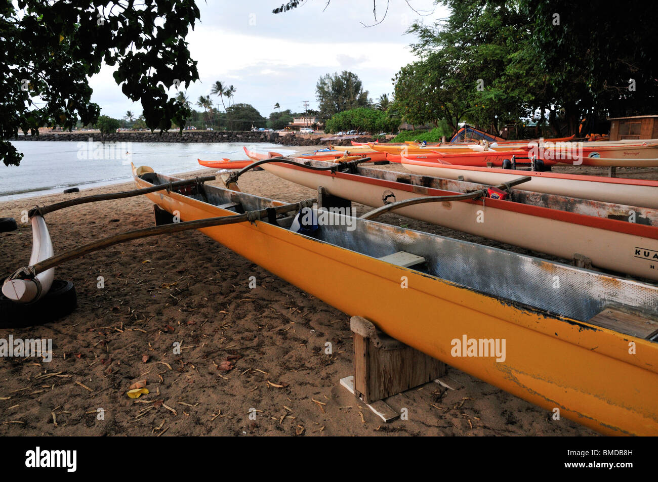 Polynesian outrigger canoe hi-res stock photography and images - Alamy