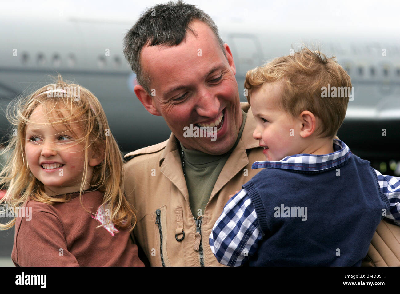 Squadron Leader Nathan Giles, Holly Giles (4), Edward Giles (2 Stock ...