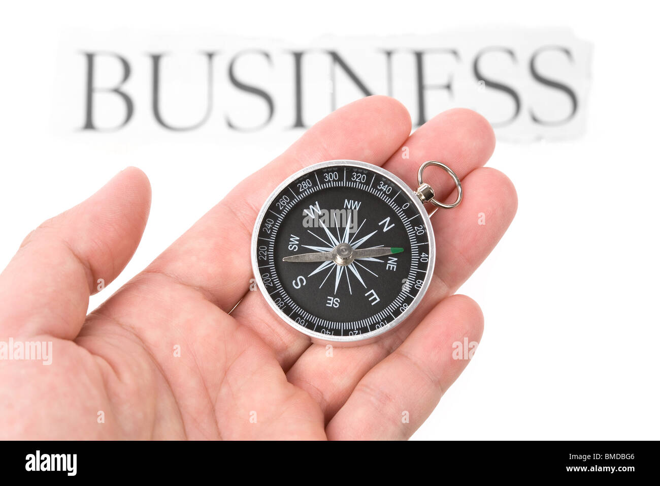 Compass and business sign close up shot Stock Photo - Alamy
