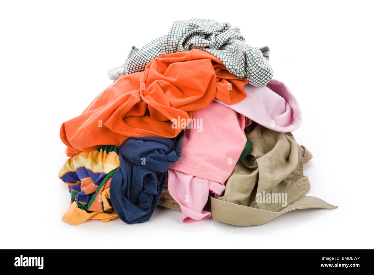 dirty clothing with white background Stock Photo - Alamy