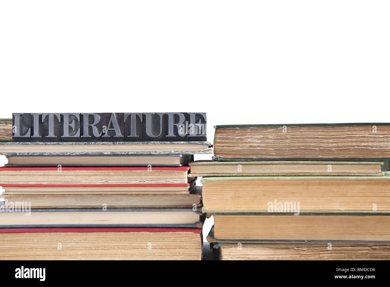 the word literature on a stack of books Stock Photo - Alamy