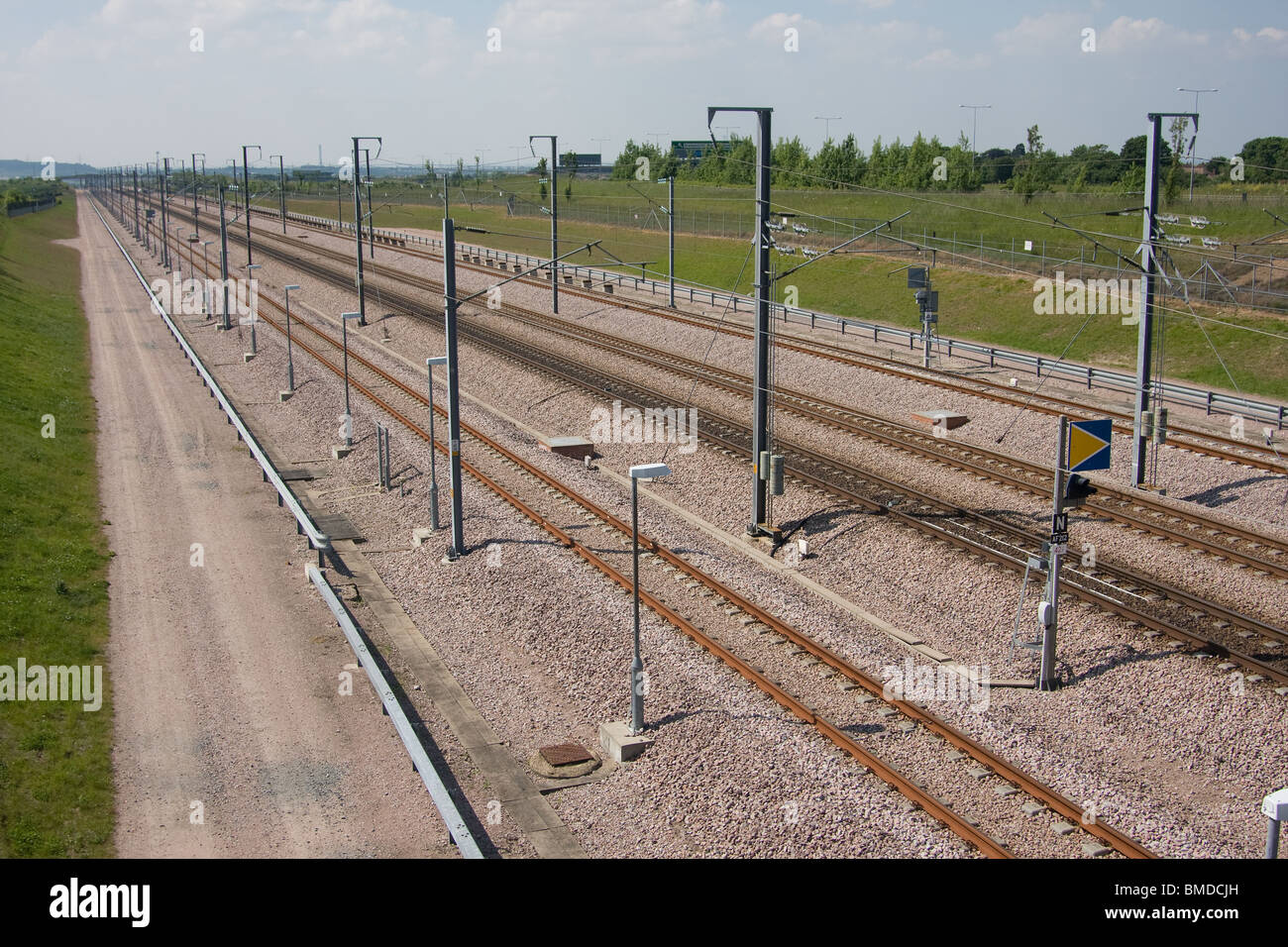 eurostar railway line disappearing into the horizon Stock Photo - Alamy