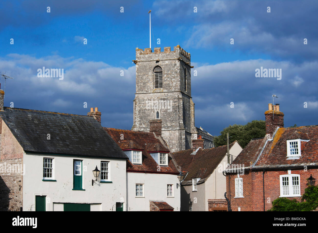 the old centre of wareham village around the river frome in the isle of ...