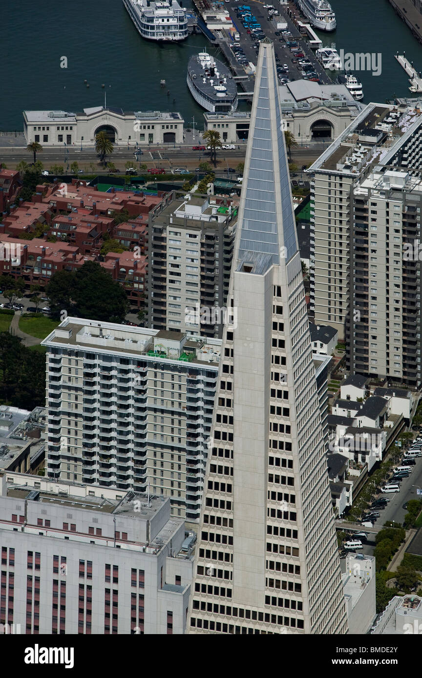 aerial above TransAmerica pyramid San Francisco Stock Photo - Alamy