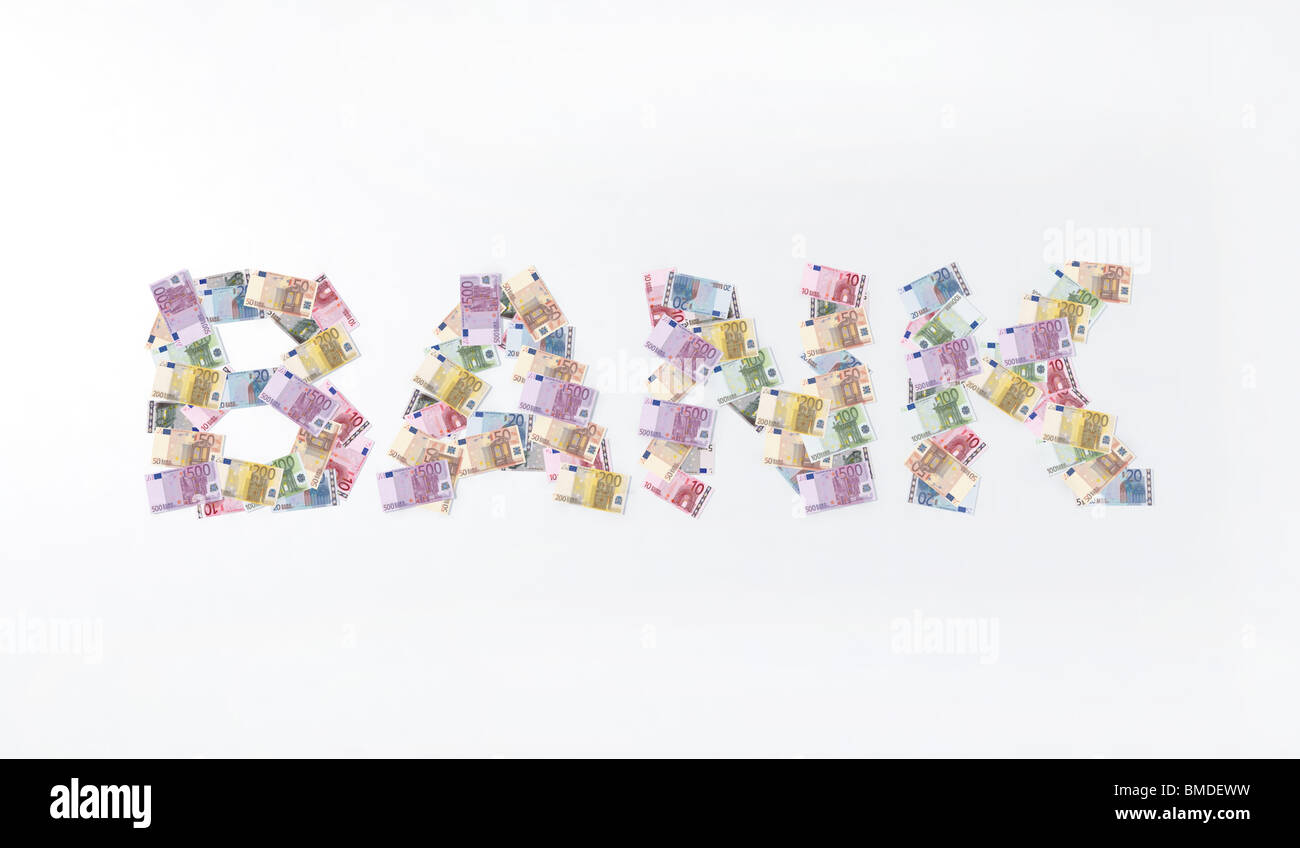 written bank banknotes Stock Photo - Alamy
