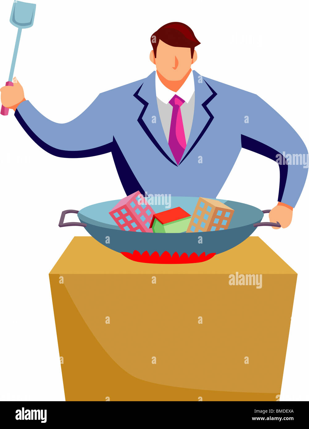 Wok illustration Cut Out Stock Images & Pictures - Alamy
