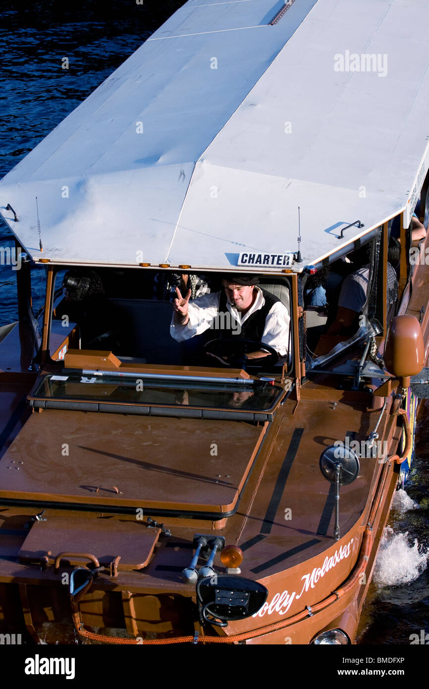 Boston Duck Boat "Molly Molasses" Driver giving a two fingered peace ...