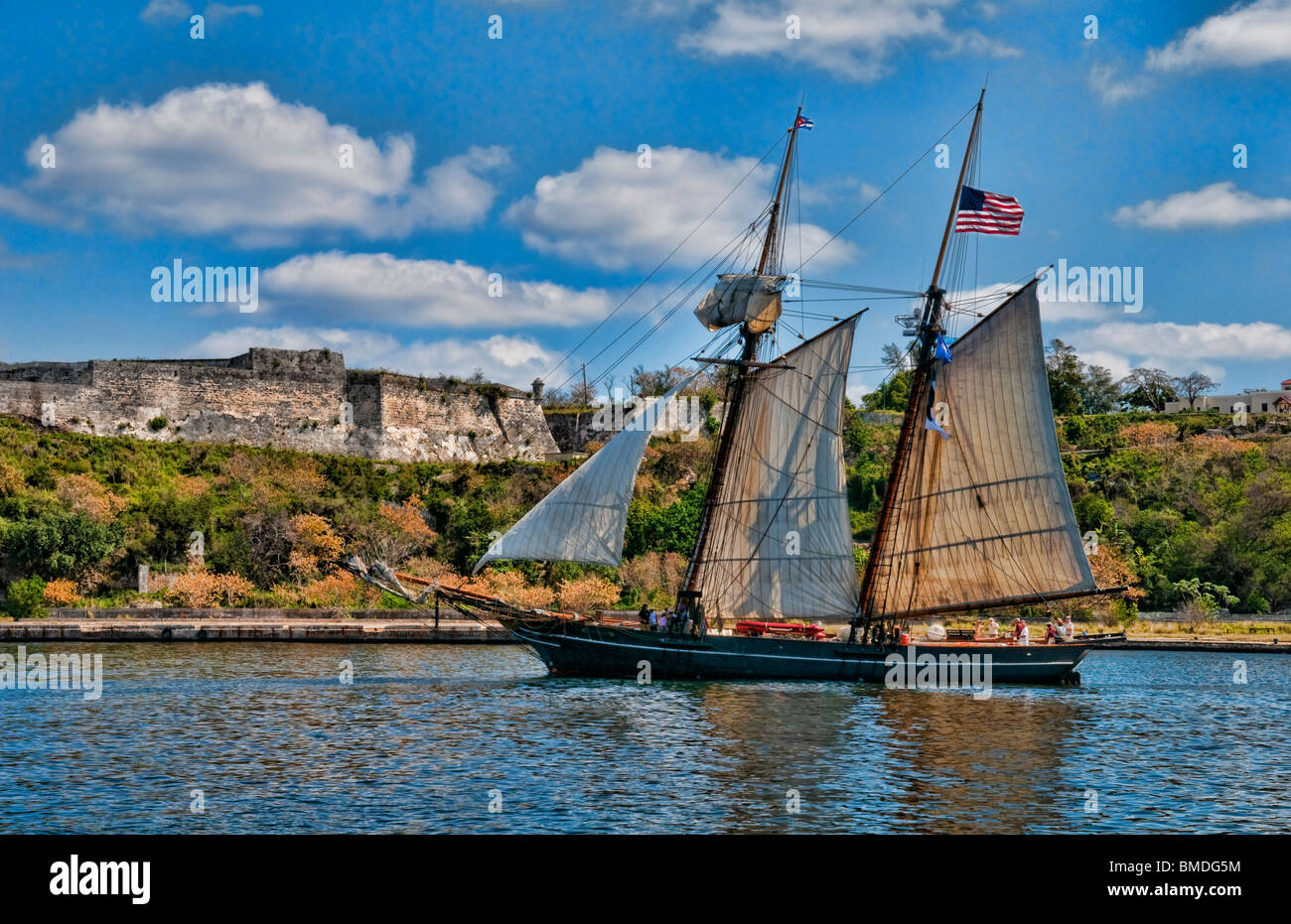 Rare photo of replica of Amistad ship of 1839 with both American and ...