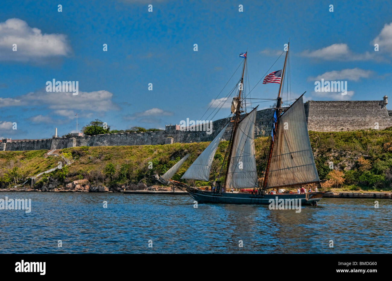 Rare photo of replica of Amistad ship of 1839 with both American and ...