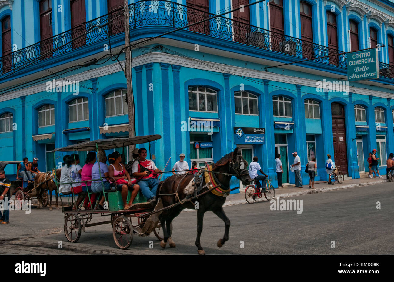 Downtown color and traffic in beautiful small town of Cardenas Cuba ...