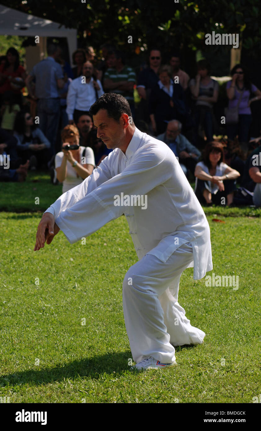 Man person practising tai chi hi-res stock photography and images - Alamy