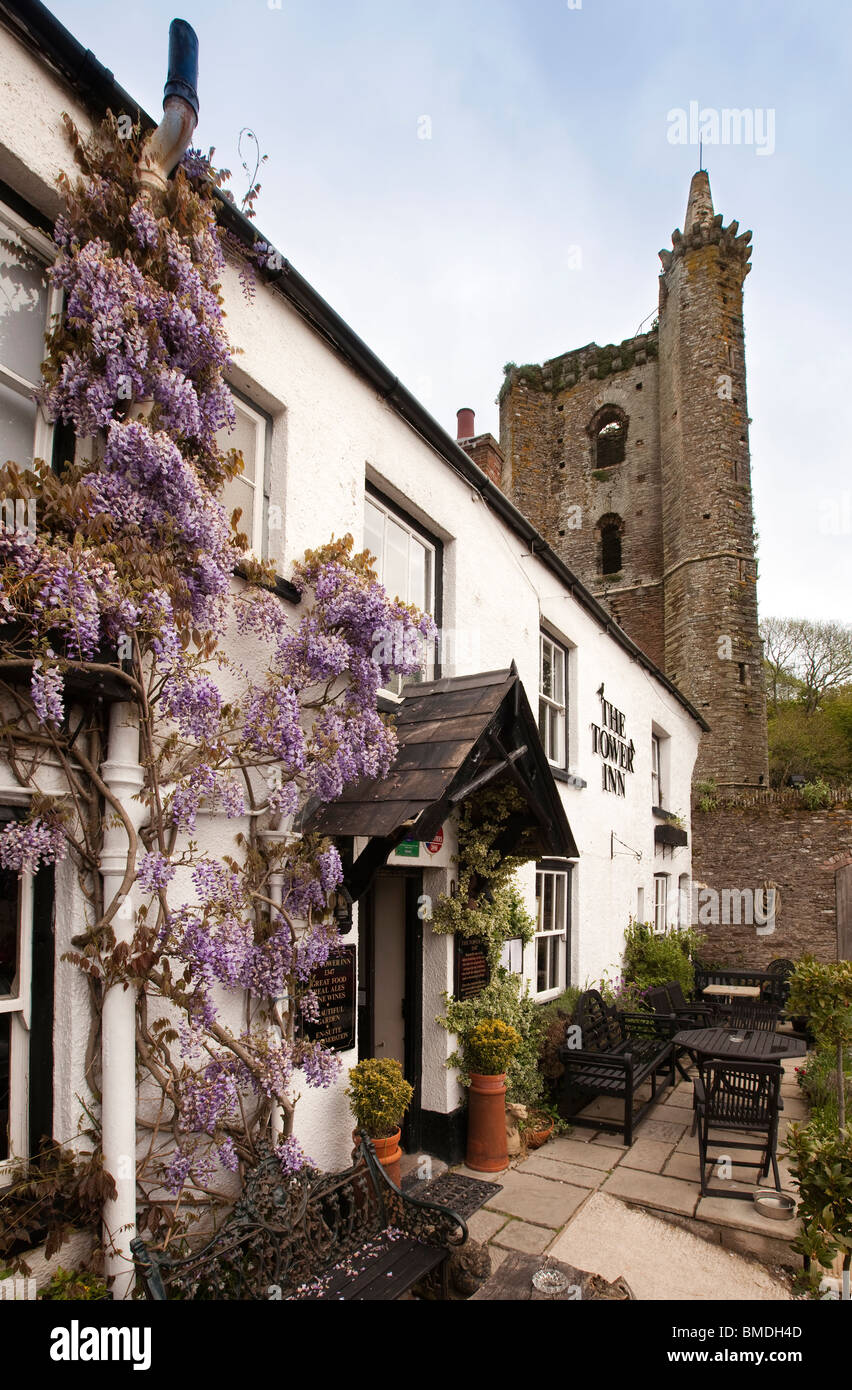 UK, England, Devon, Slapton, old chantry college tower, from front of ...