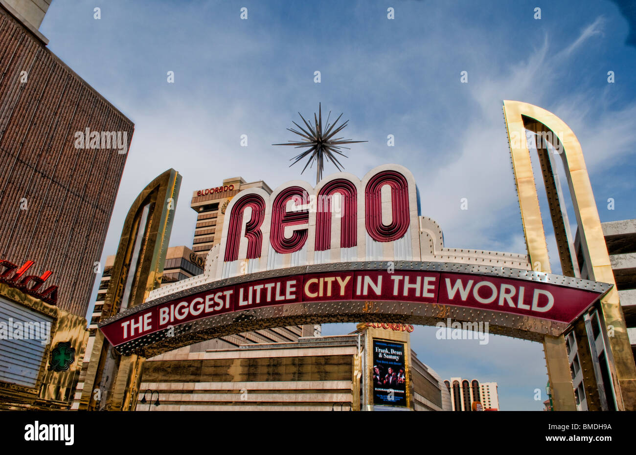 Downtown sight in Reno Nevada welcoming tourists as Biggest Little City ...
