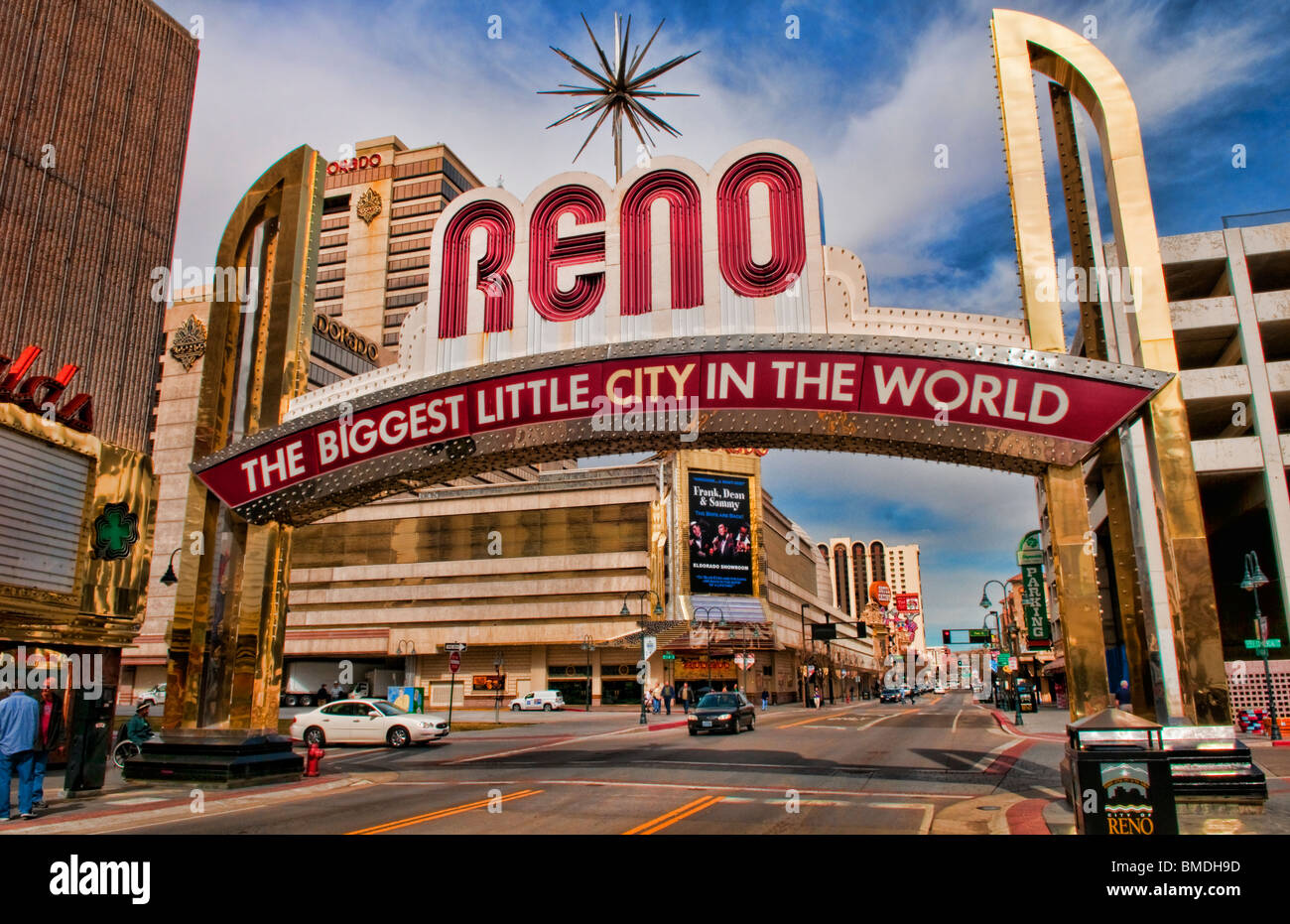 Downtown sight in Reno Nevada welcoming tourists as Biggest Little City ...