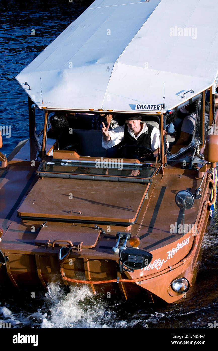 Boston Duck Boat "Molly Molasses" Driver giving a two fingered peace ...