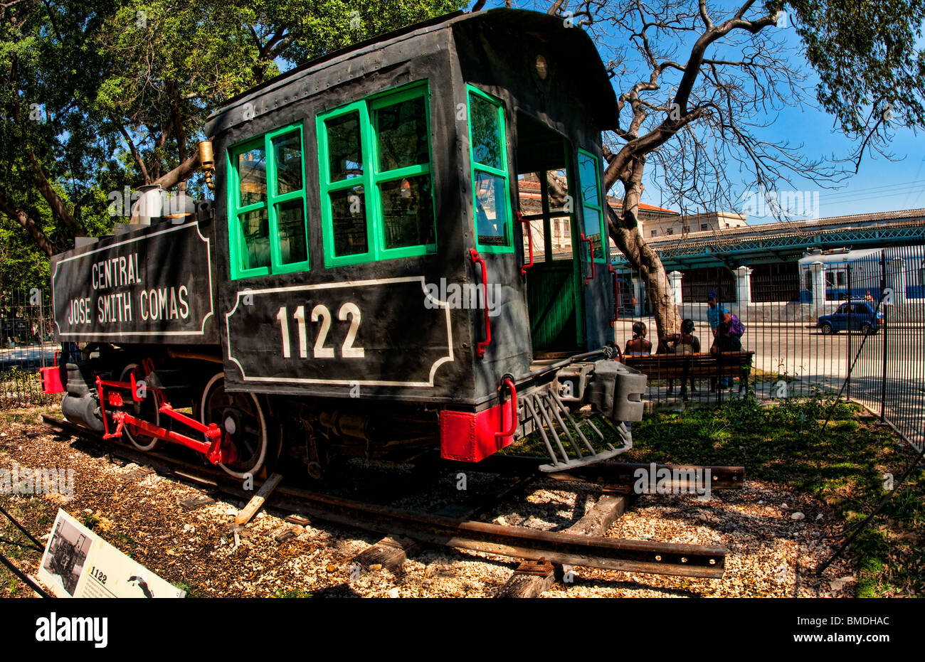 Old historic train in museum near train station in Havana Habana Cuba ...