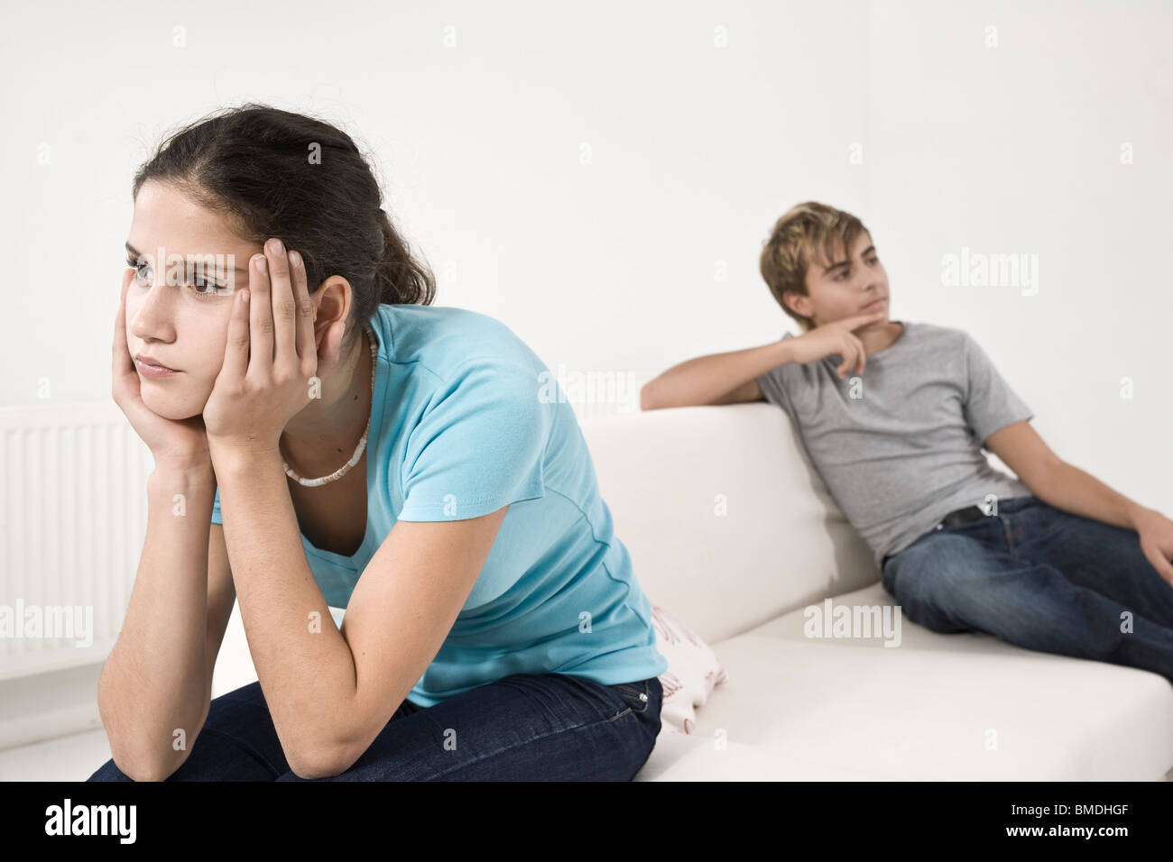 Teenage Couple Having Argument Stock Photo - Alamy