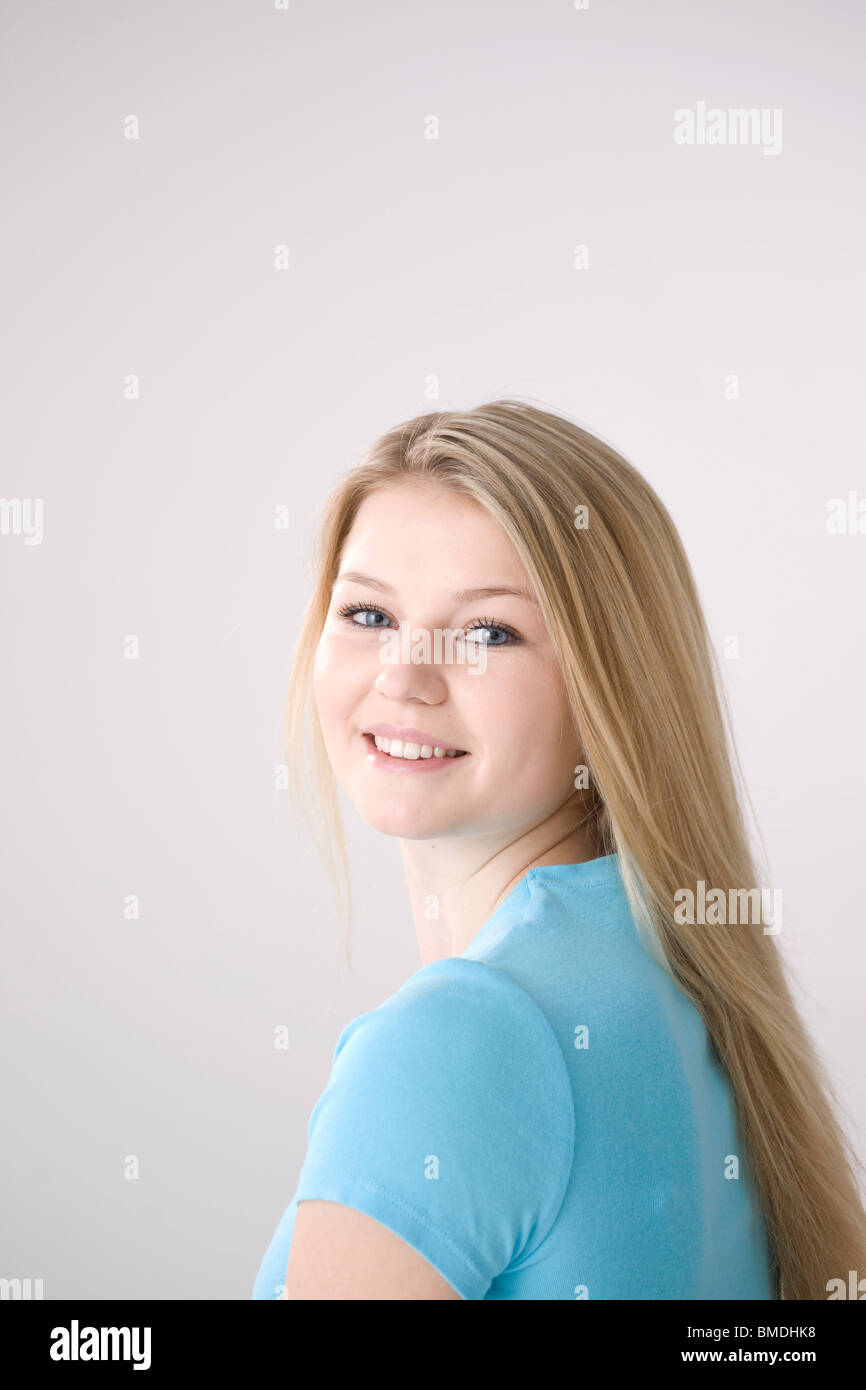 Portrait of Woman in Studio Stock Photo - Alamy