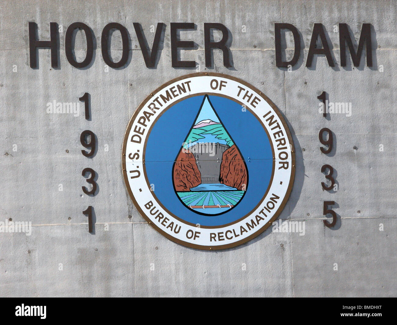 Sign at the Hoover Dam, USA Stock Photo - Alamy