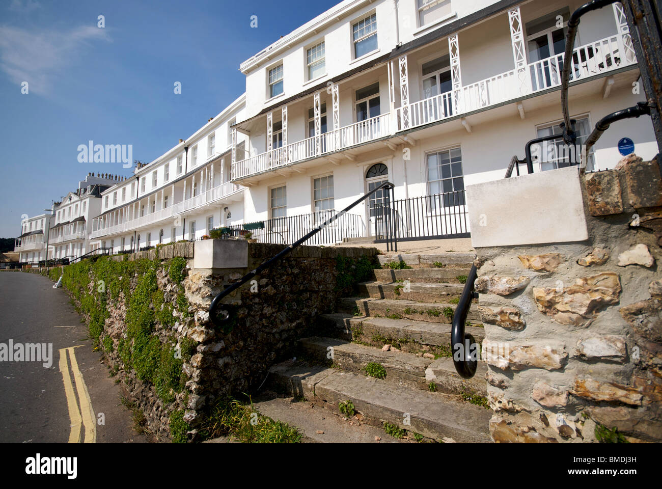 Sidmouth Devon UK Seafront Terrace Hotels Stock Photo - Alamy