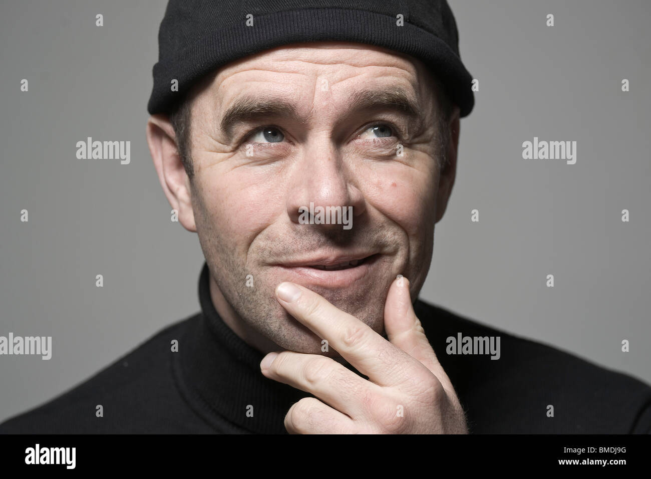 Portrait of Man Thinking Stock Photo - Alamy