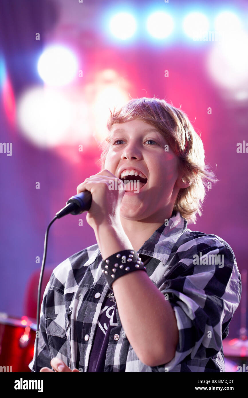 Boy Kid Singing Perform High Resolution Stock Photography and Images ...