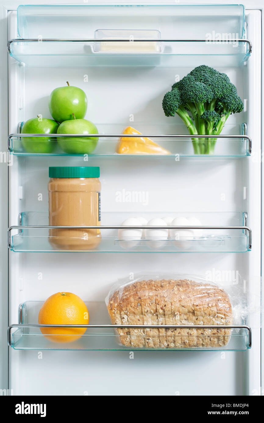Fridge with Healthy Food Stock Photo - Alamy