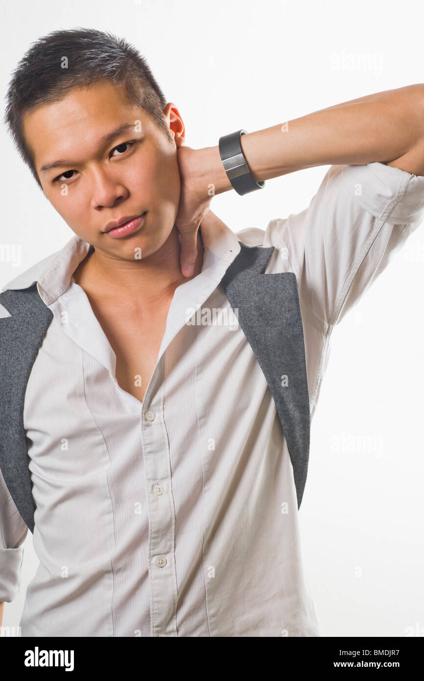 Portrait of Man in Studio Stock Photo - Alamy