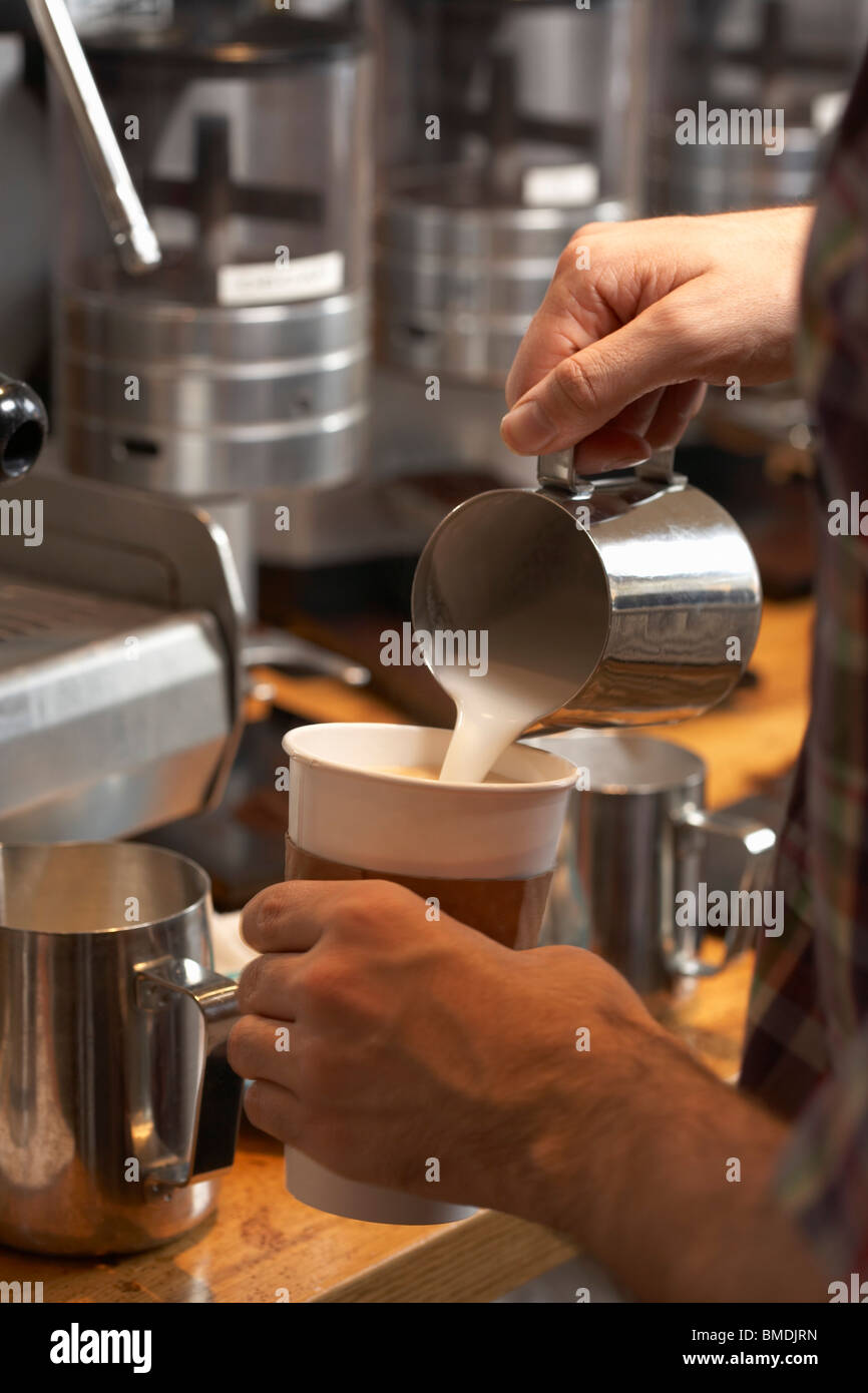 Making a Latte Stock Photo - Alamy