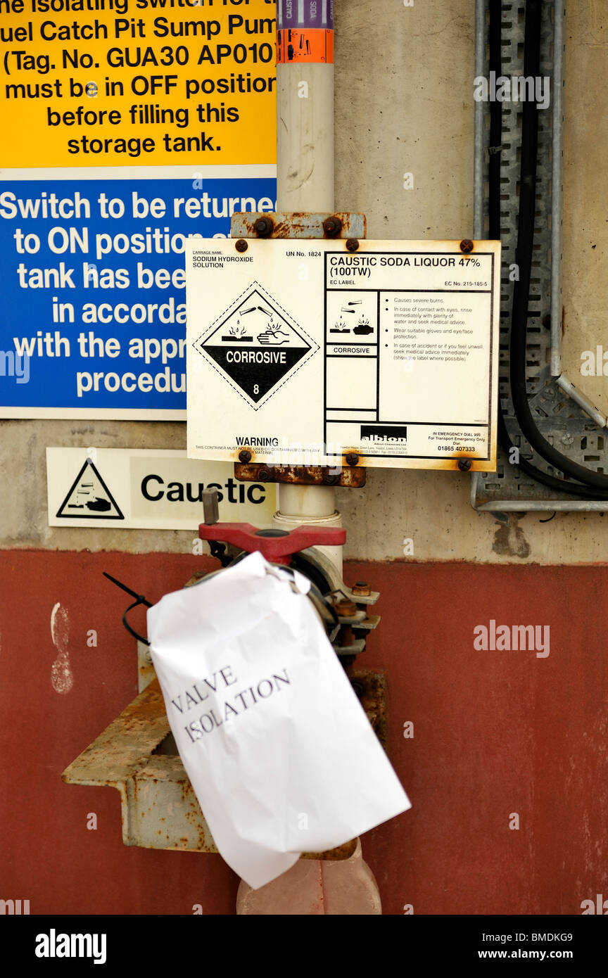Caustic Soda Liquor chemical loading point Stock Photo - Alamy