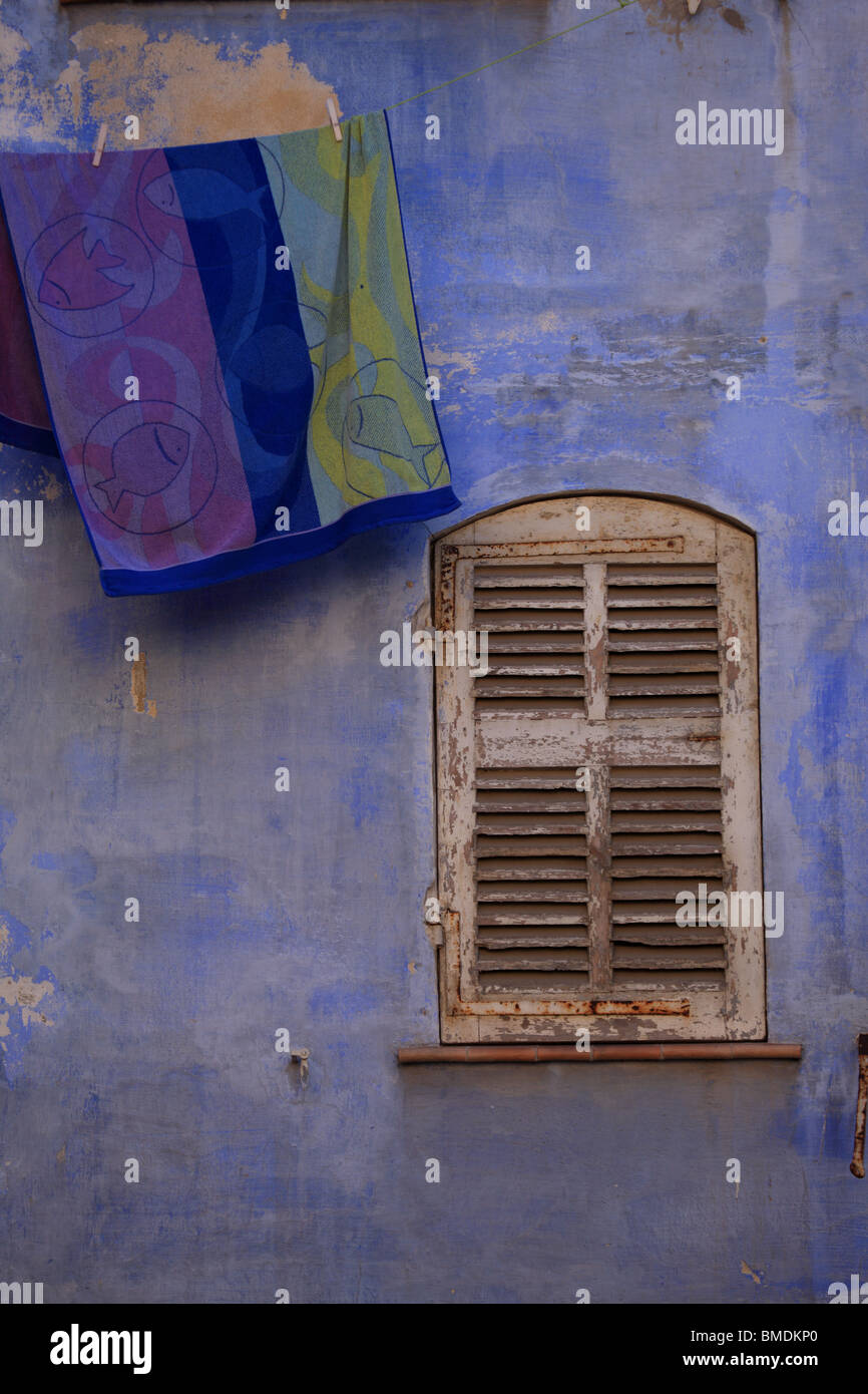 Picturesque blue facade in the old district of Marseille Stock Photo ...