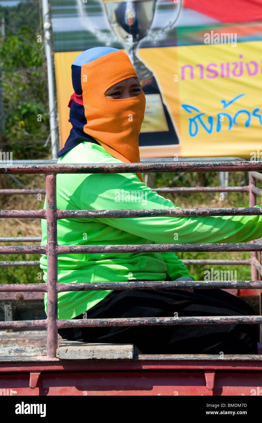 In Krabi Thailand, a female construction worker with substantial Sun ...