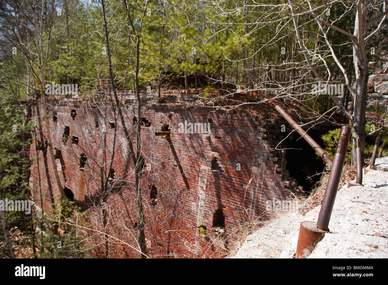 Remnants of the Mill at Livermore Falls along the Pemigewasset River in ...