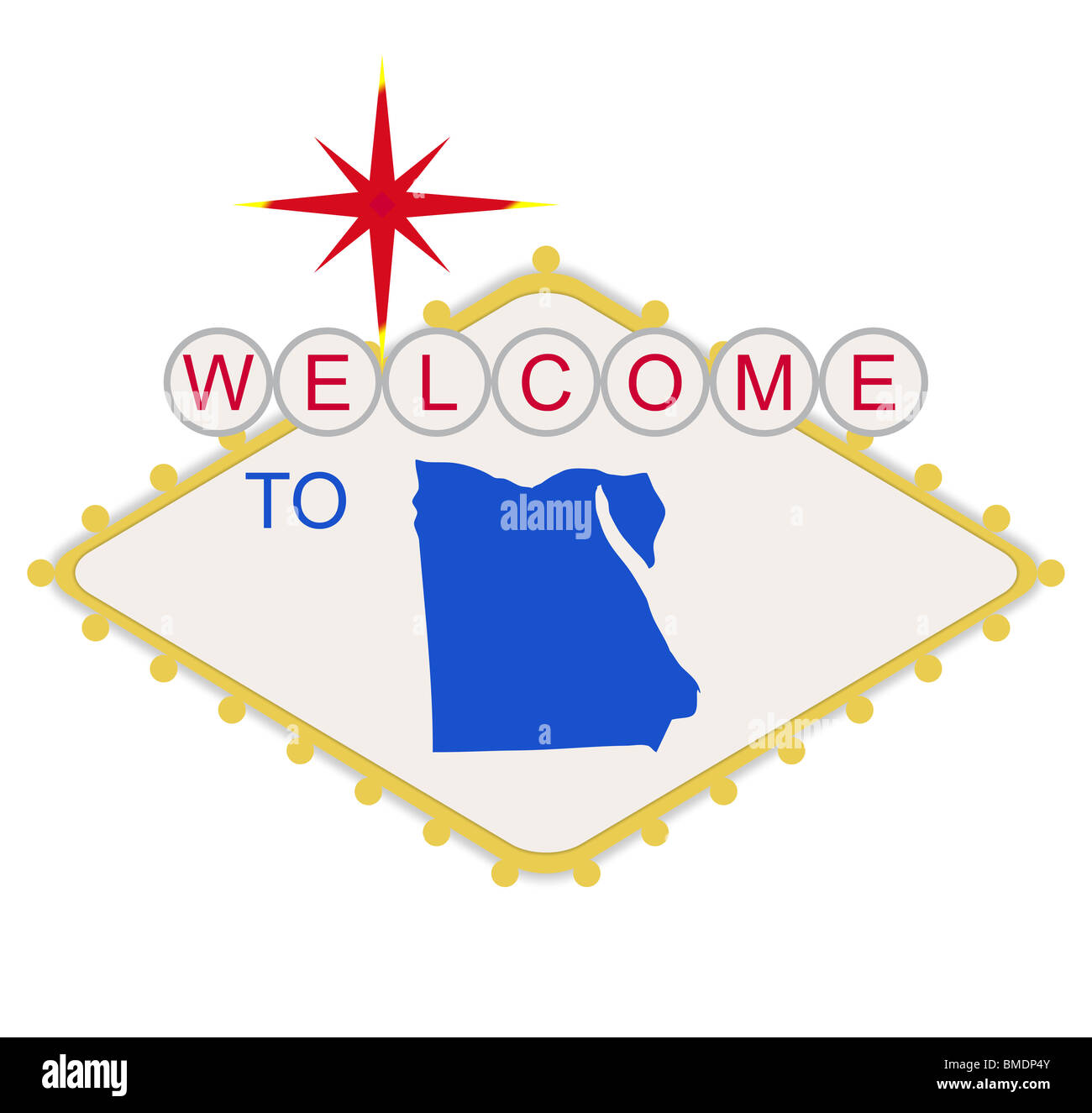 Welcome to Egypt sign in style of famous Las Vegas sign, isolated on ...