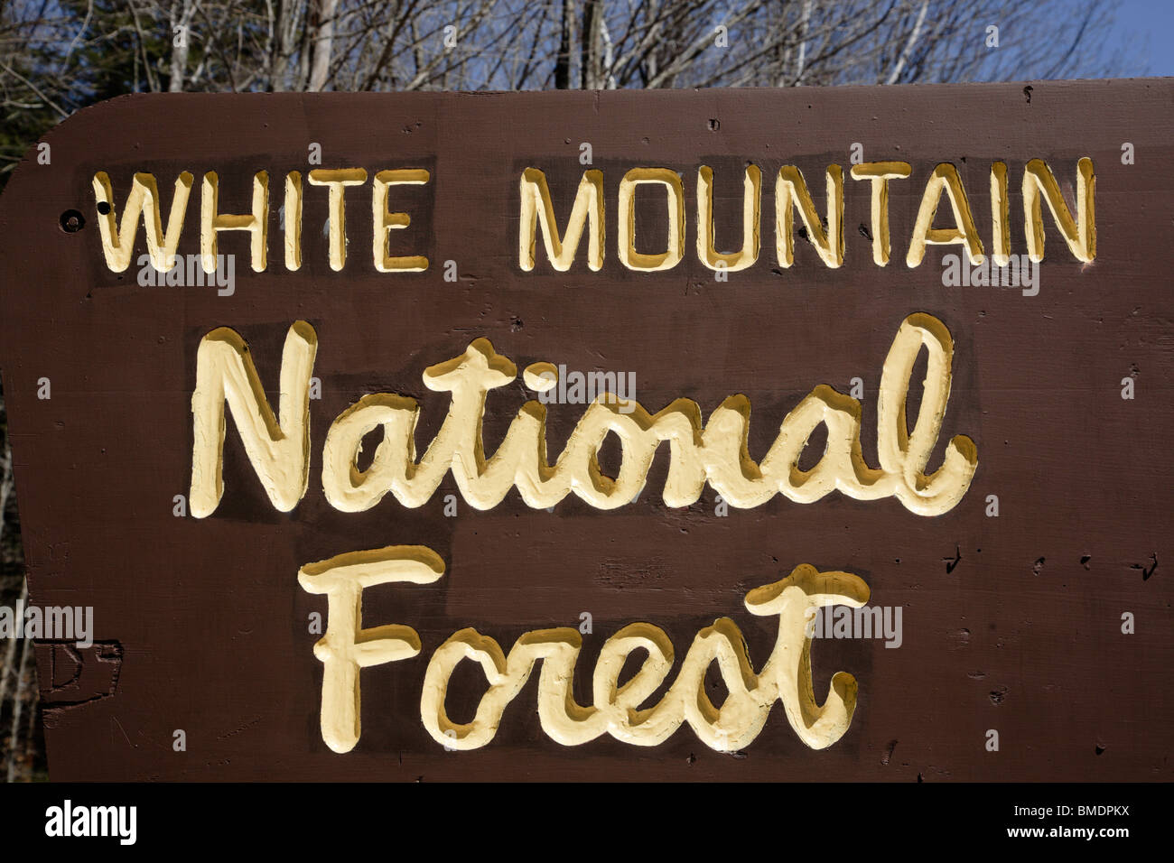White Mountain National Forest sign along Tripoli Road in Thornton, New ...