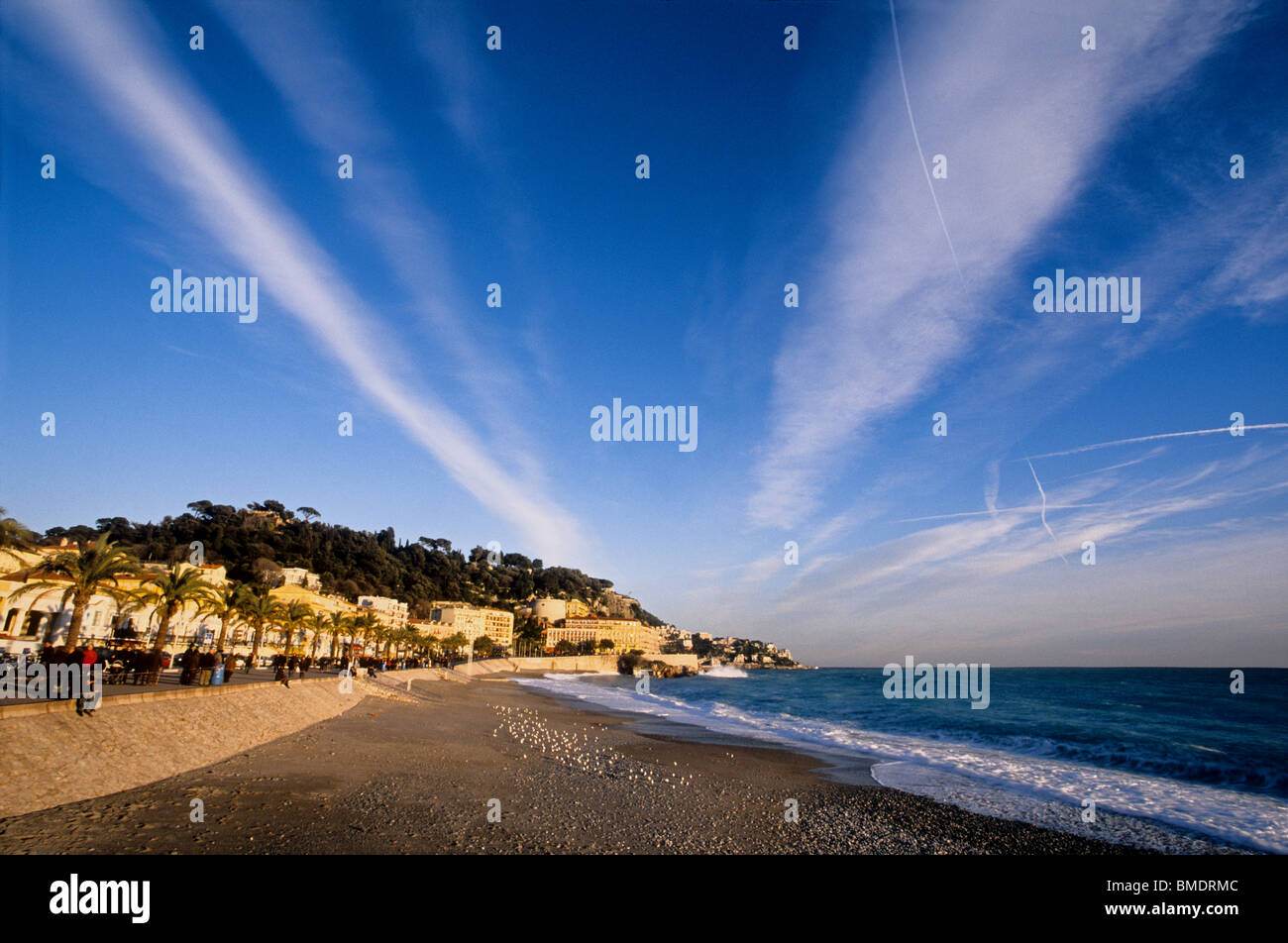 Overview of Nice city and the beach Stock Photo - Alamy