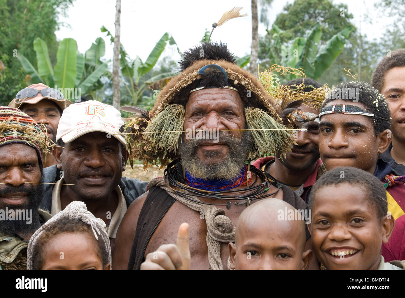 A Huli village 'Big Man' near Tari, in the Highlands of Papua New ...