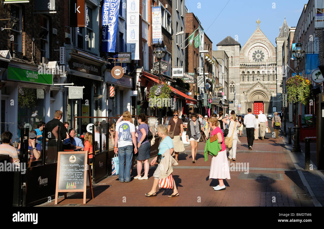 City centre Dublin Ireland pedestrians on Anne Street South in the ...