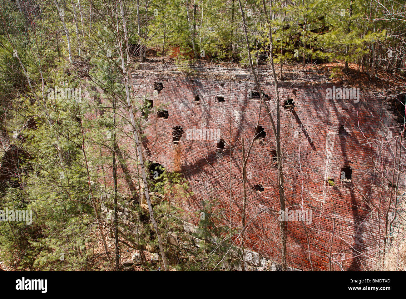 Remnants of the Mill at Livermore Falls along the Pemigewasset River in ...