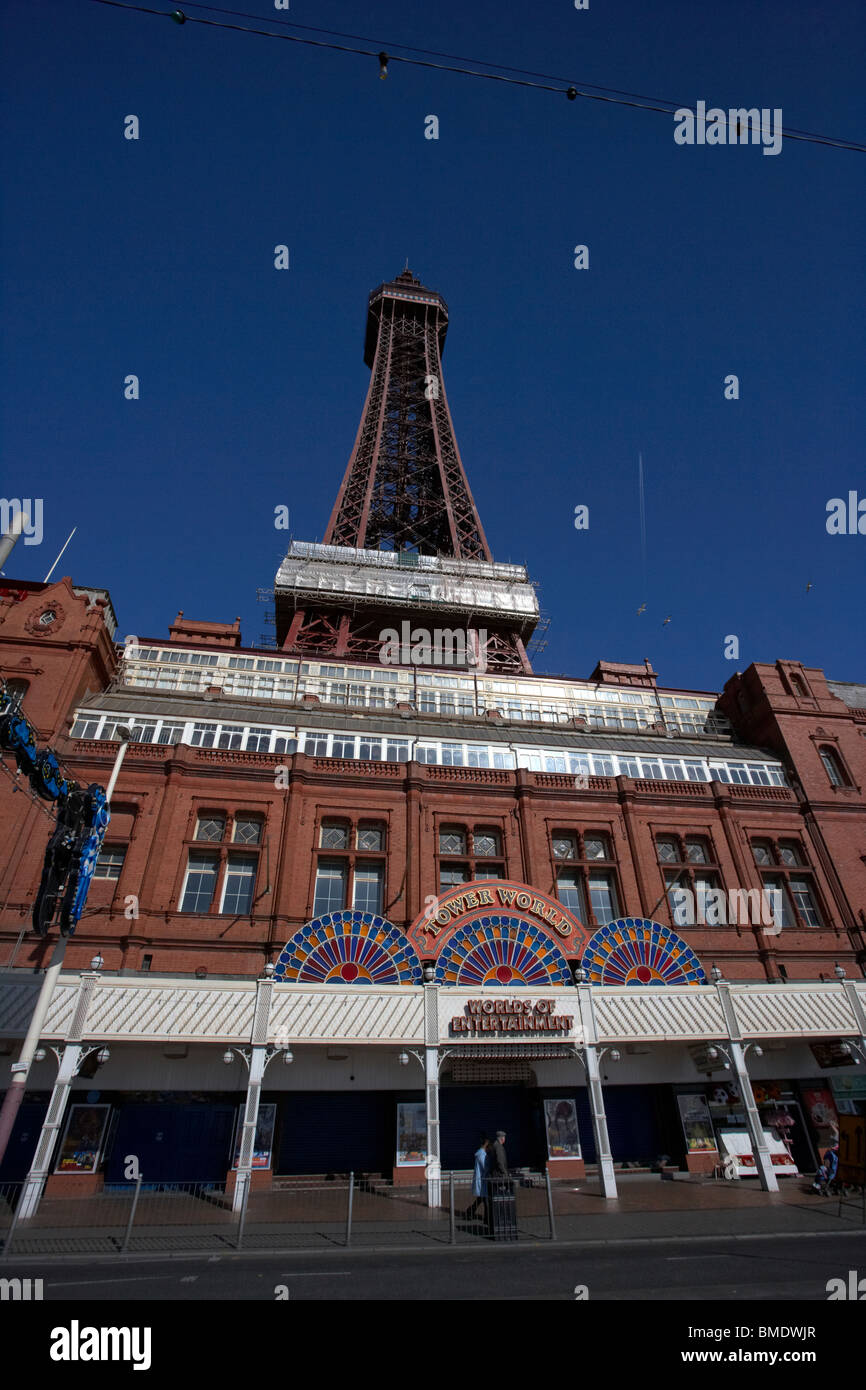 tower world building and Blackpool tower seafront lancashire england uk ...