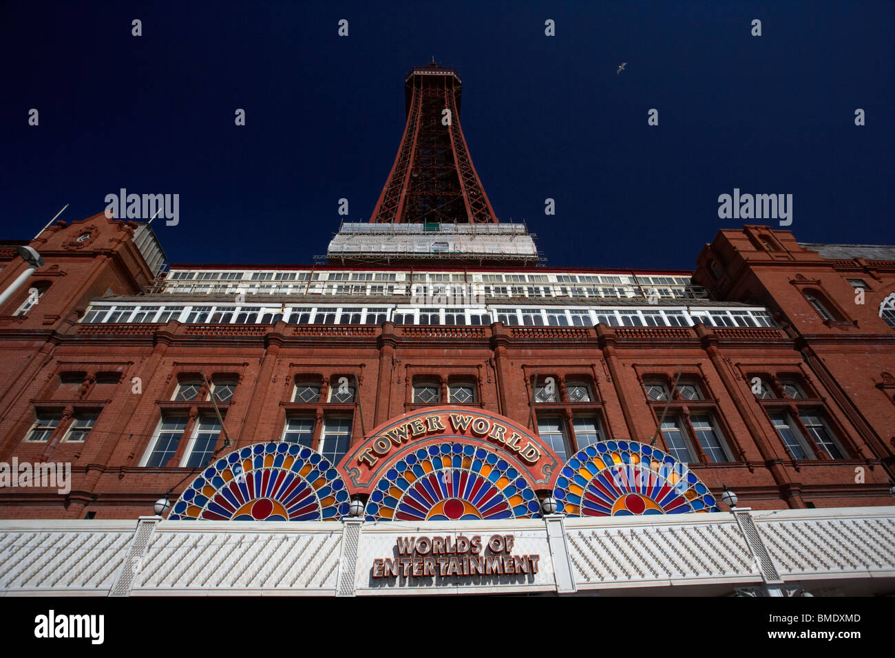 tower world building and Blackpool tower seafront lancashire england uk ...