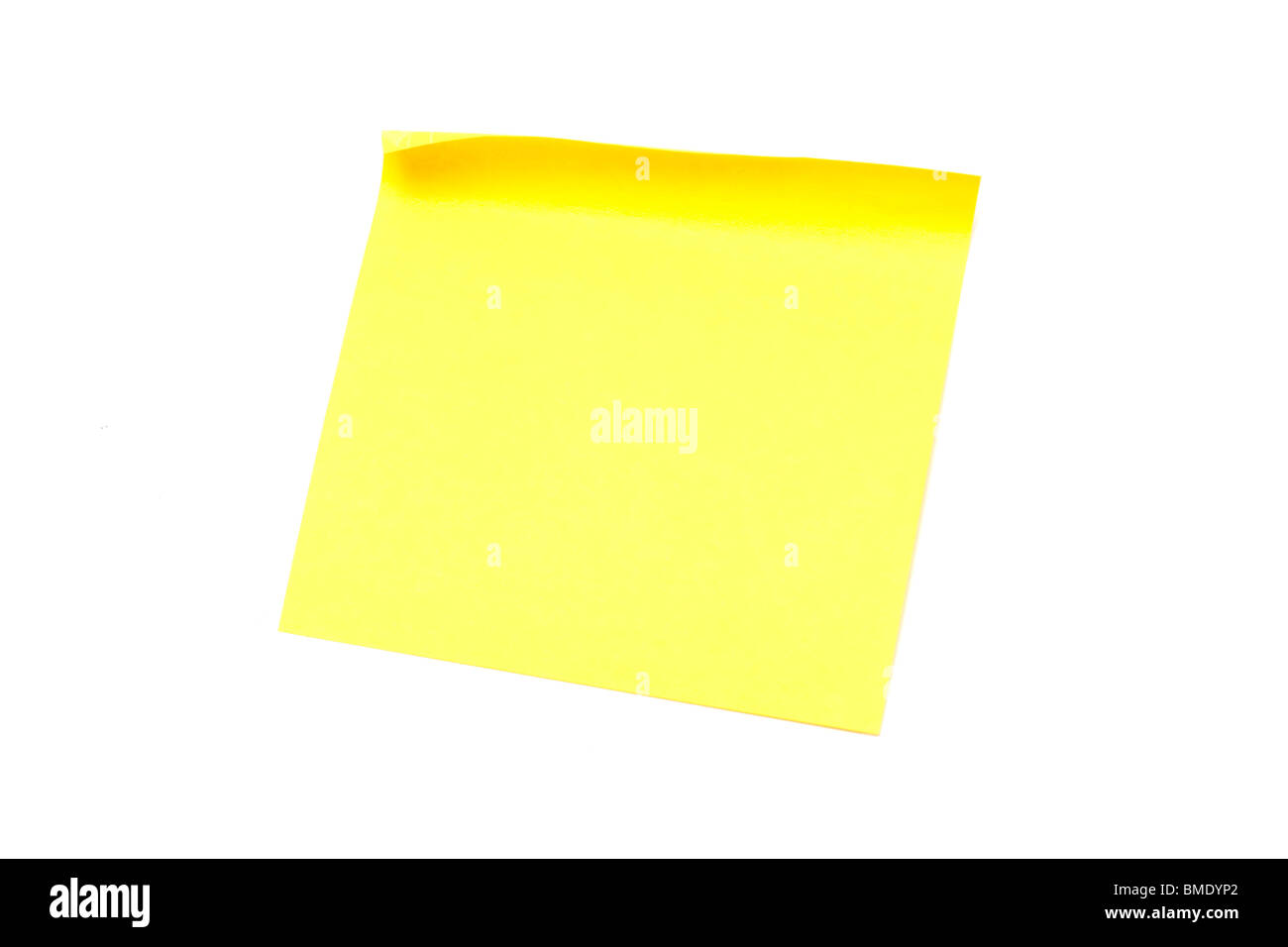 Yellow Sticky Note on White Background Stock Photo - Alamy