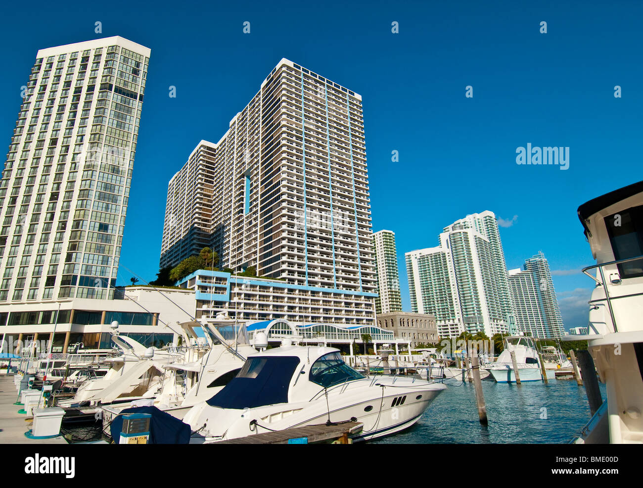 High-rise condos and hotels tower over Biscayne Bay from Sea Isle ...