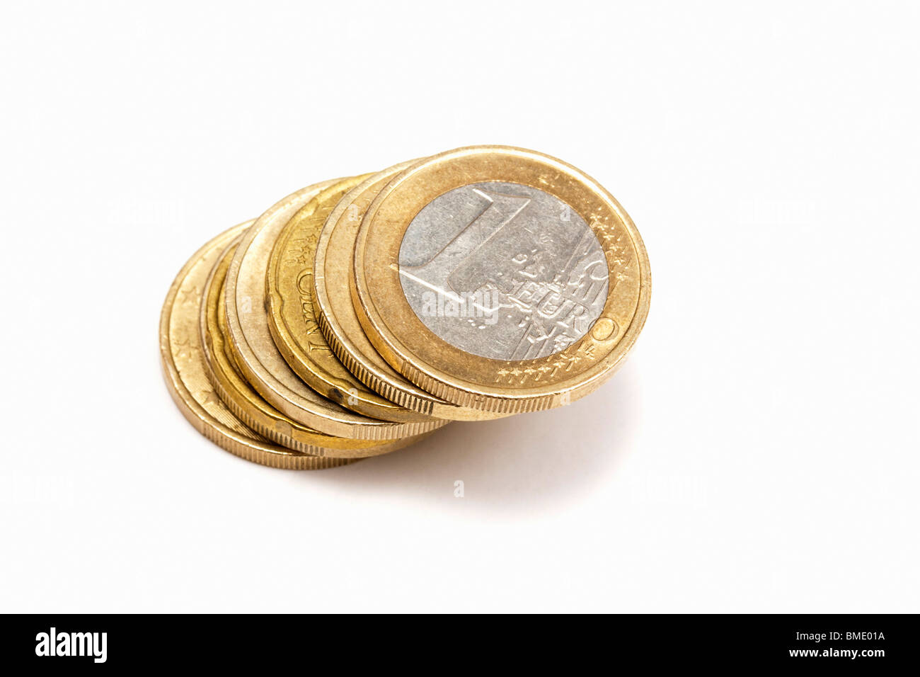 euro coins isolated on white background Stock Photo - Alamy