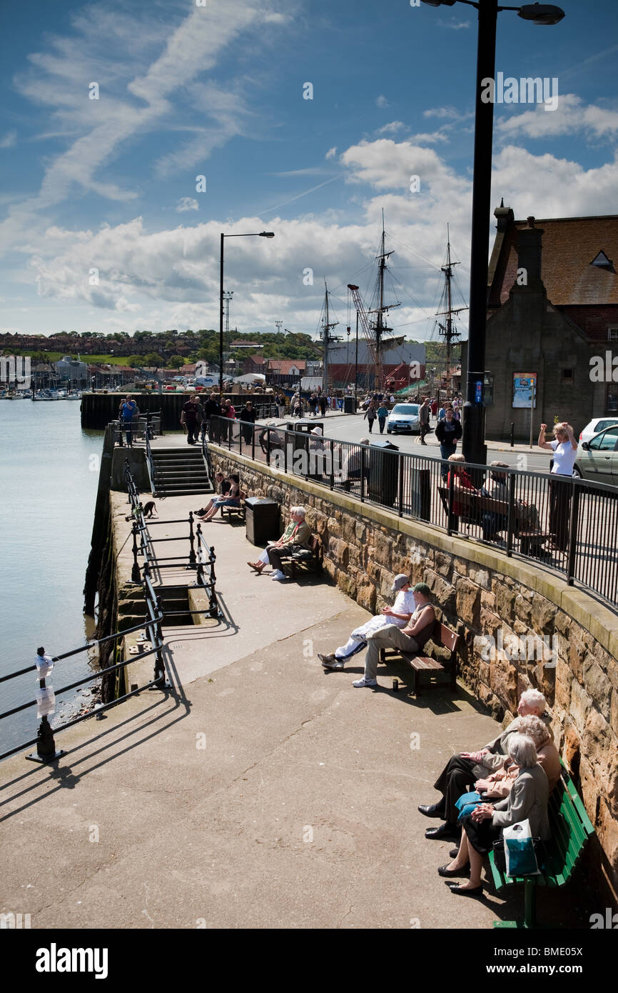Tourists Resting in Whitby, Yorkshire, England Stock Photo - Alamy