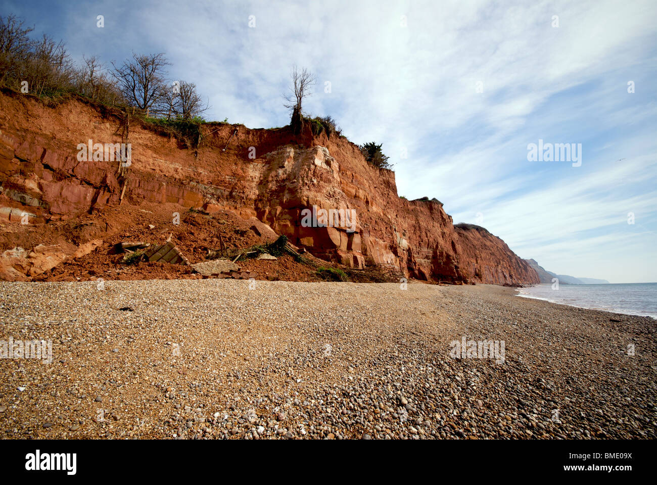 Sidmouth Devon UK Seafront Sea Beach Cliff Fall Stock Photo - Alamy
