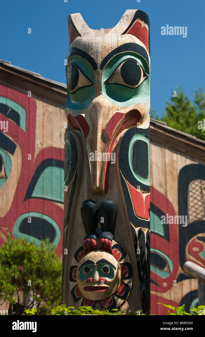 Totem Pole in Saxman Village, Ketchikan, Alaska Stock Photo - Alamy