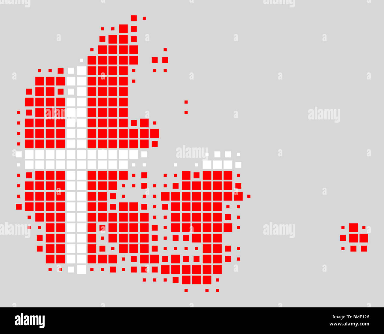 Map and flag of Denmark Stock Photo - Alamy